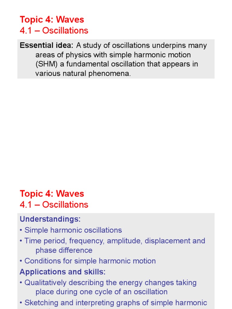 Understanding Simple Harmonic Motion | PDF | Oscillation | Frequency