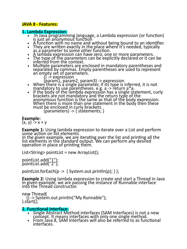16.java8 Features | PDF | Anonymous Function | Method (Computer Programming)