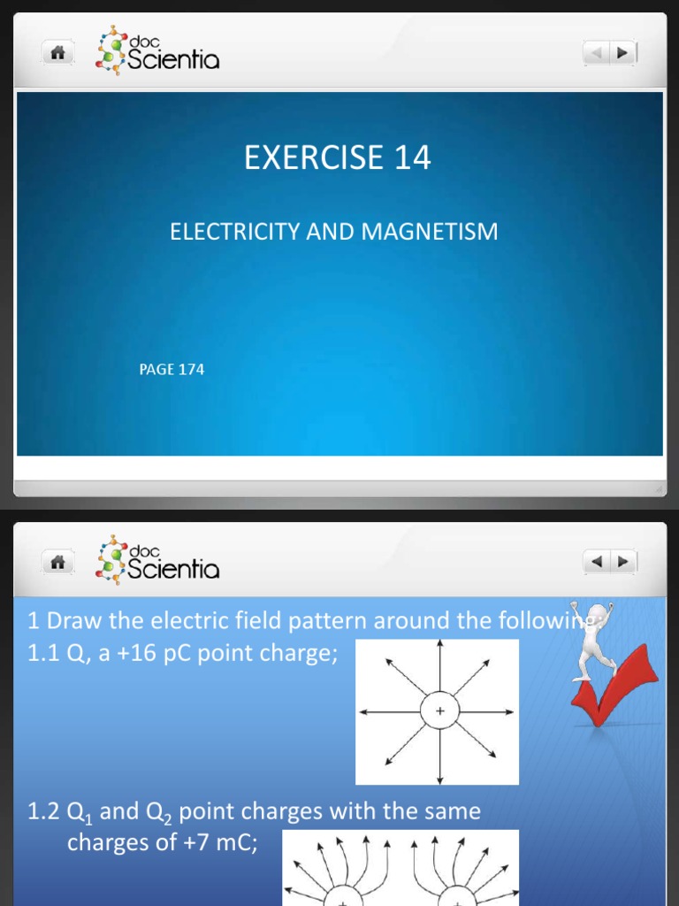 Grade 11 TS Exercise 14 Page 174 | PDF | Electric Field | Force
