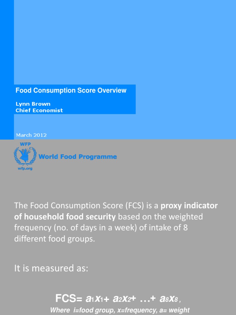 Food Consumption Score... 2 PDF | PDF