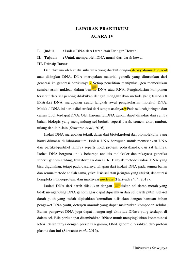 Isolasi DNA dari Darah Hewan | PDF