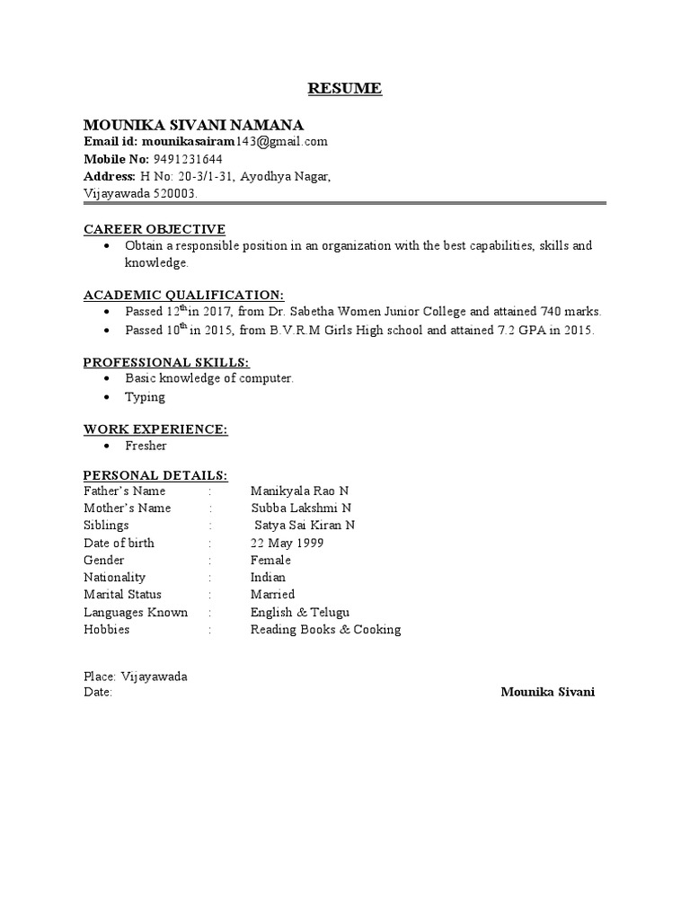 Mounika Sivani Namana: Resume | PDF
