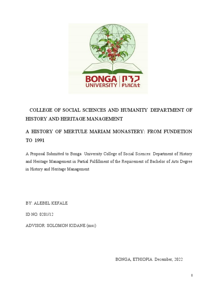 Alebel Proposal | PDF | Christian Monasticism | Monk