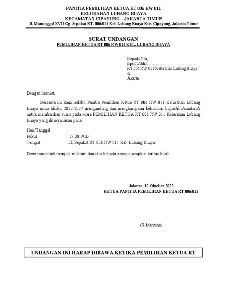 SURAT UNDANGAN | PDF