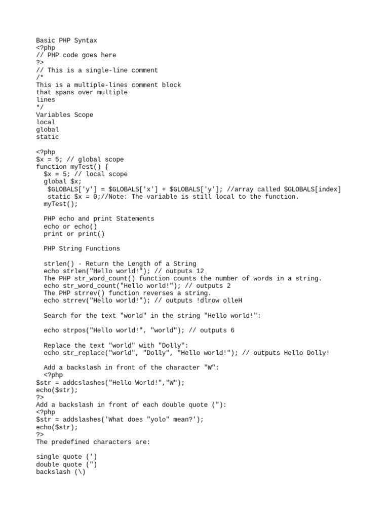 Php Pdf Php Variable Computer Science