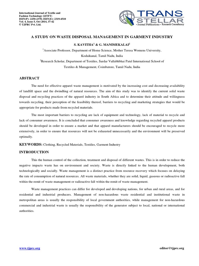 A Study On Waste Disposal Management in | PDF | Recycling | Waste ...