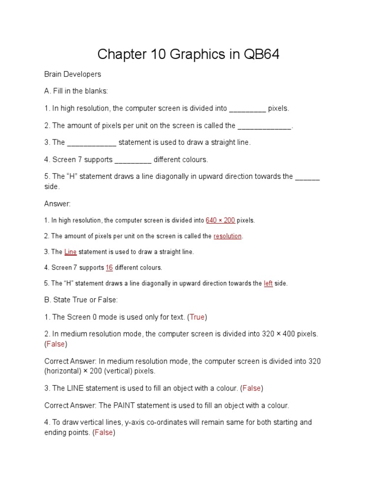 Chapter 10 Graphics in QB64 PDF | PDF | Display Resolution | Image Resolution
