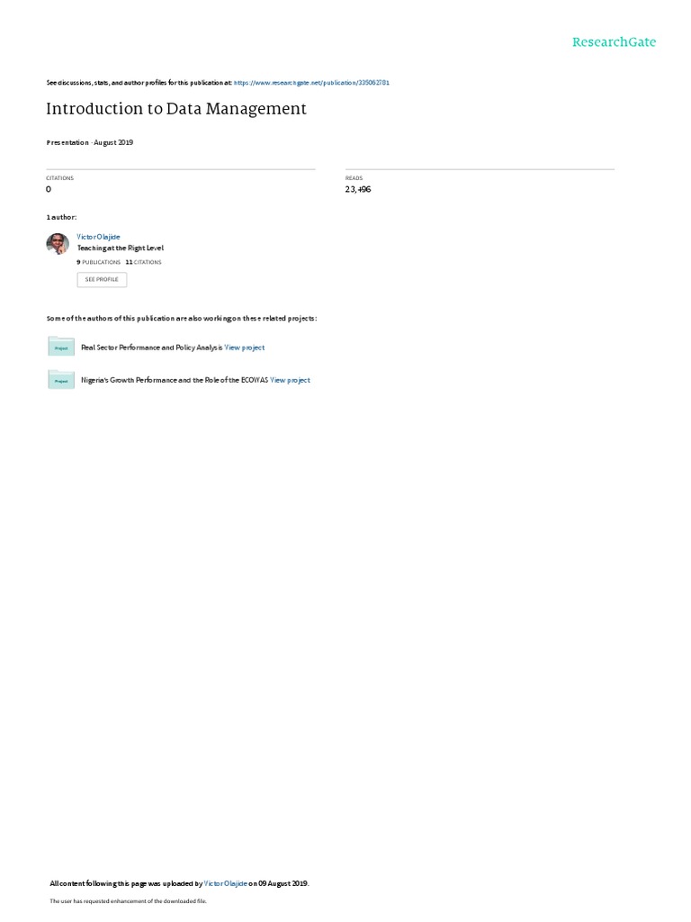 Intro To Data Management PDF | PDF