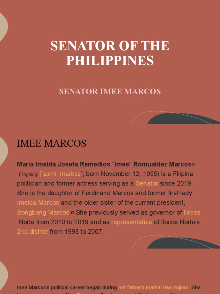 Senator Imee Marcos PDF | PDF | Philippines | Presidents