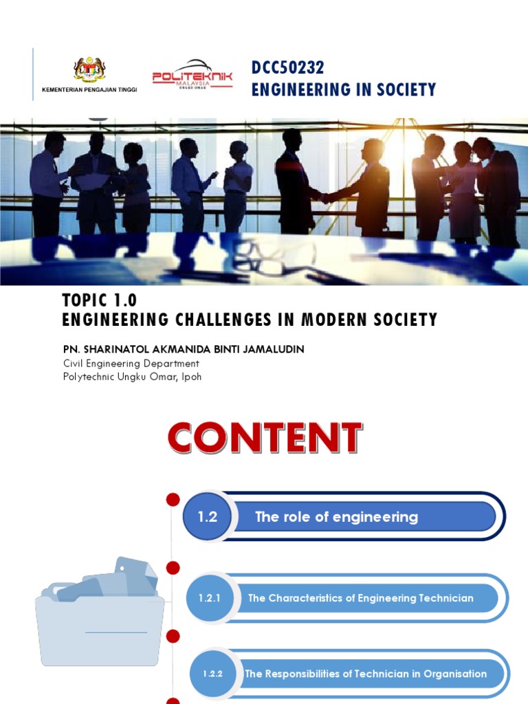 Engineering Challenges in Modern Society: The Roles and ...