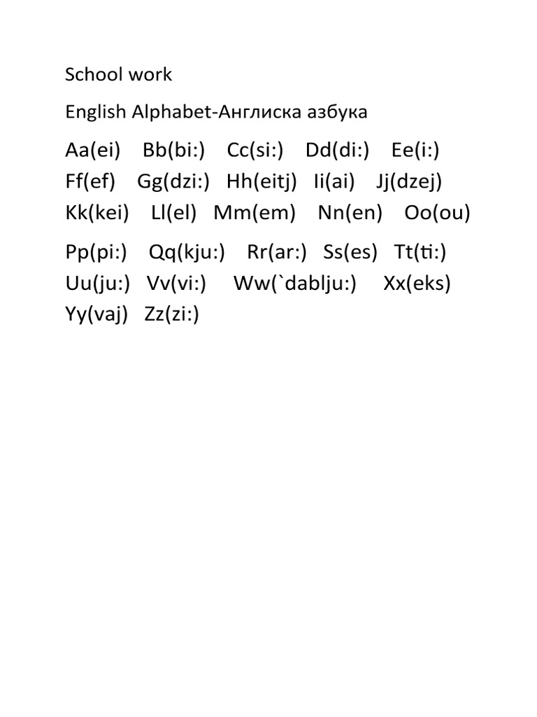 English Alphabet | PDF