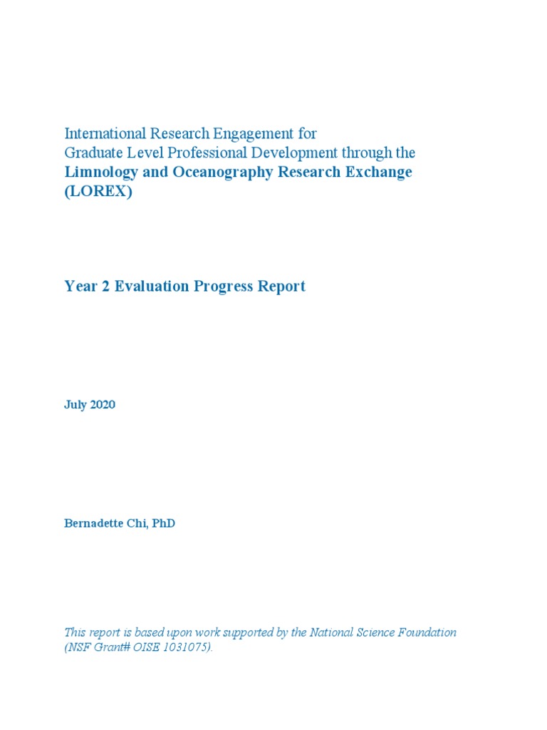 2020 LOREX NSF Evaluation Progress Report | PDF | Cost Of Living | Focus Group