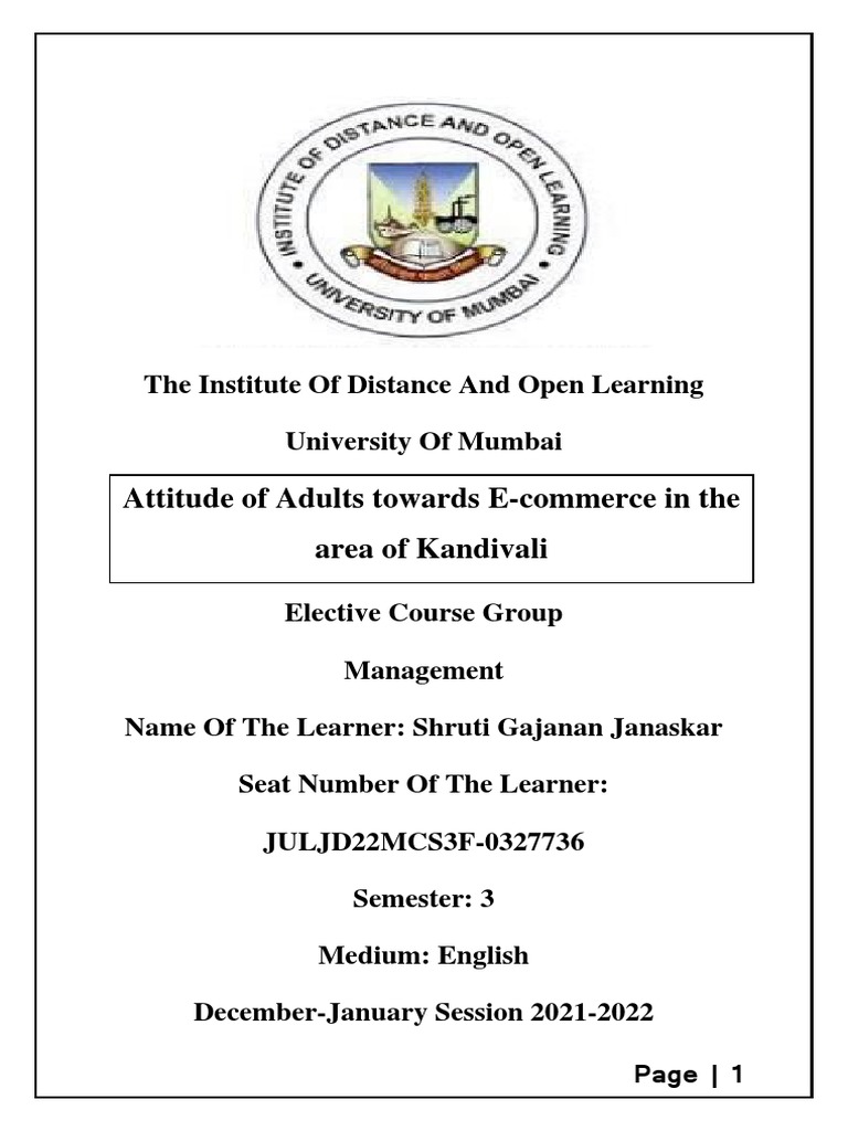 Mcom Sem 3 Project | PDF | E Commerce | Marketing