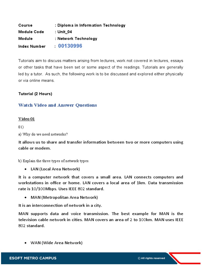 2843-1633683417627-Tutorial - 4.1 (2 Hours) | PDF | Network Topology ...