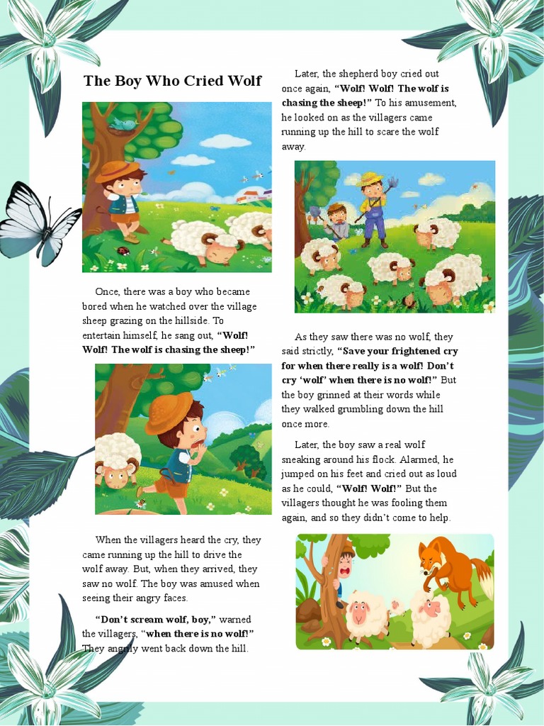 The Boy Who Cried Wolf: A Lesson in Honesty and Trust | PDF