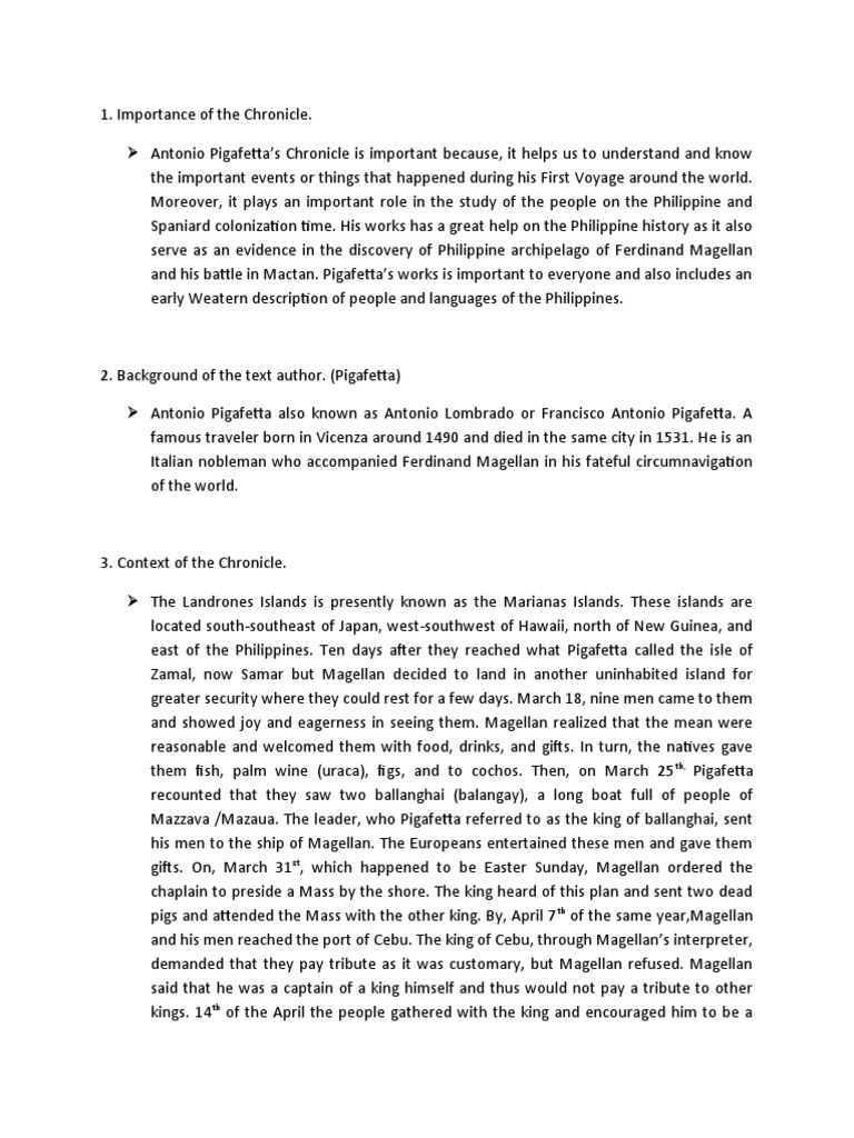 Pigafetta's Chronicle | PDF | Social Science | History