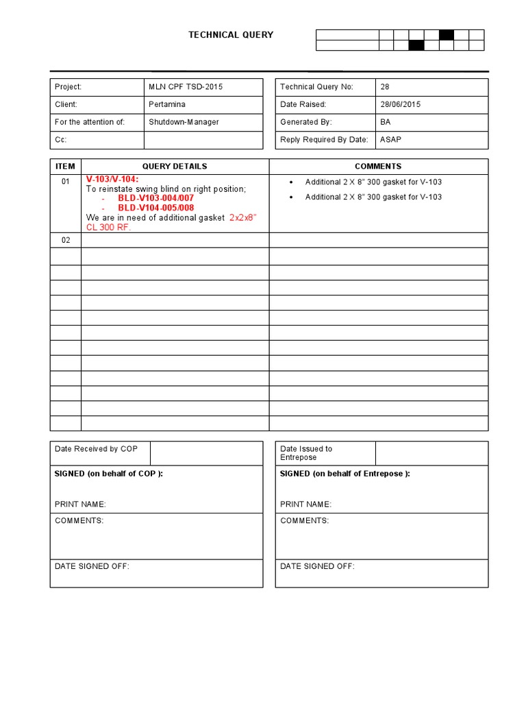 Technical Query #28 | PDF