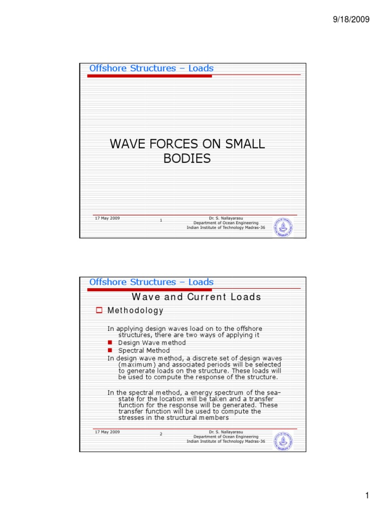 Offshore Structure Load Analysis | PDF | Force | Drag (Physics)