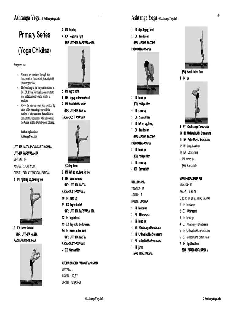 Primary Series (Yoga Chikitsa) (Yoga Chikitsa) - Ashtanga Yoga PDF | PDF | Meditation | Āstika