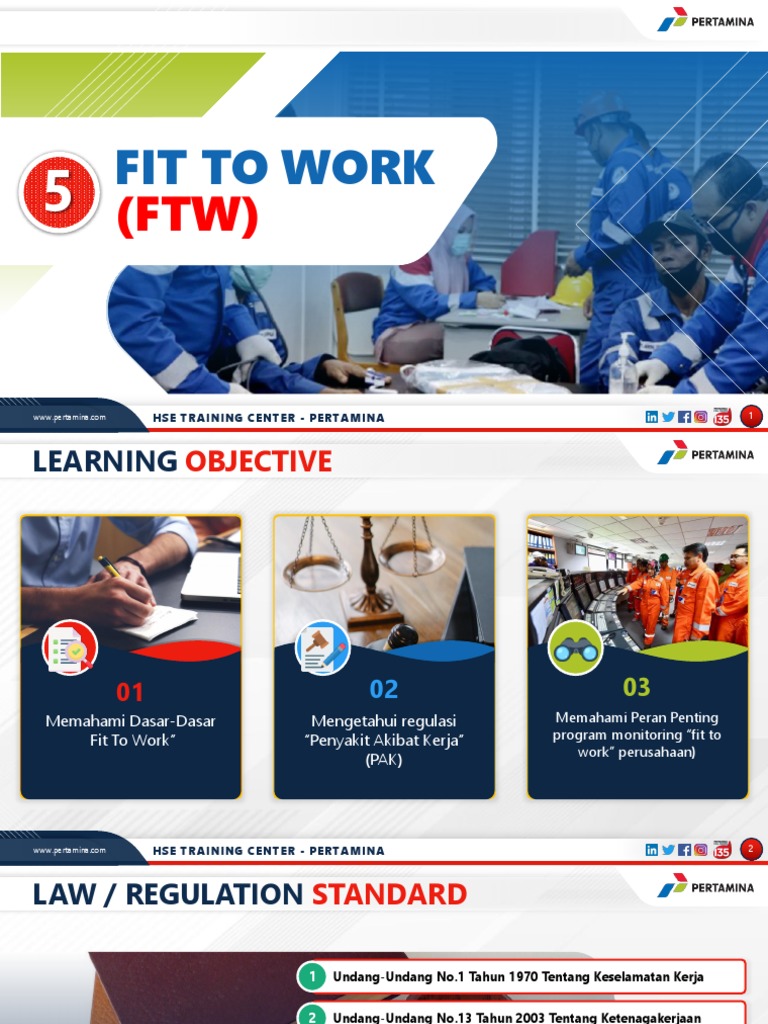 Panduan Fit to Work di Pertamina | PDF
