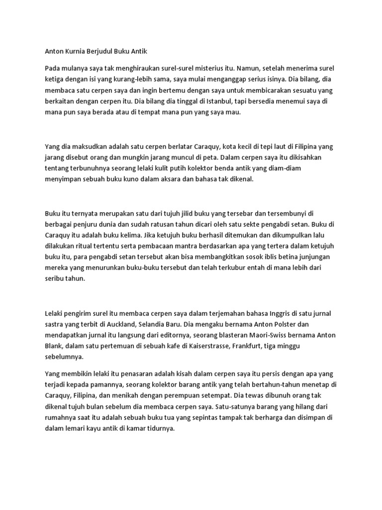 Contoh Cerpen Pendek Dan Menginspirasi | PDF