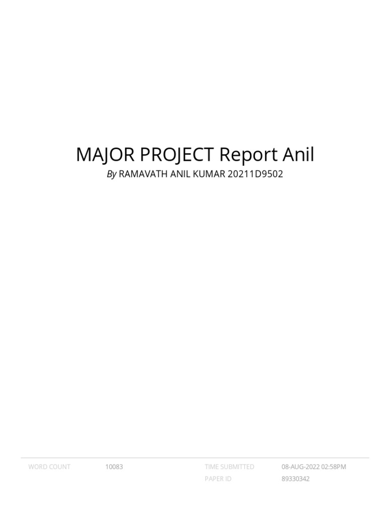 MAJOR PROJECT Report Anil Kumar | PDF
