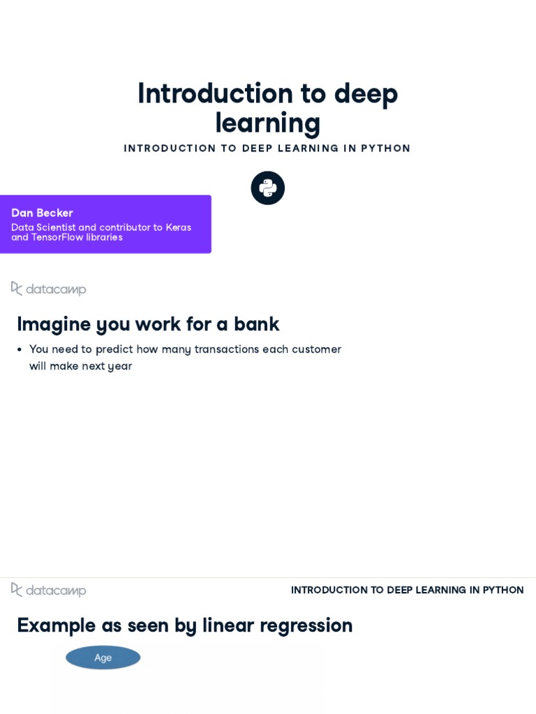 Introduction To Deep Learning | PDF | Deep Learning | Regression Analysis
