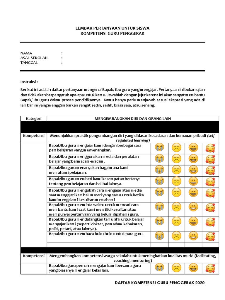 Lwmbar Survey Kelas SD III - VI | PDF | Karier & Perkembangan
