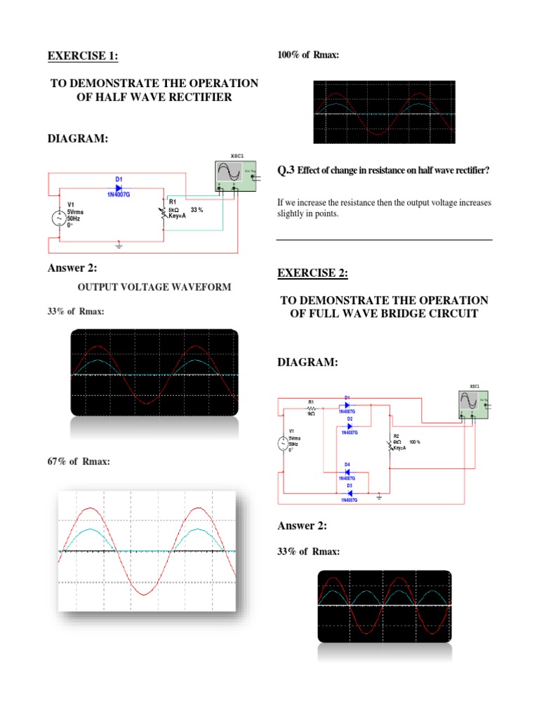 Multisim Exercises | PDF | Rectifier | Field Effect Transistor