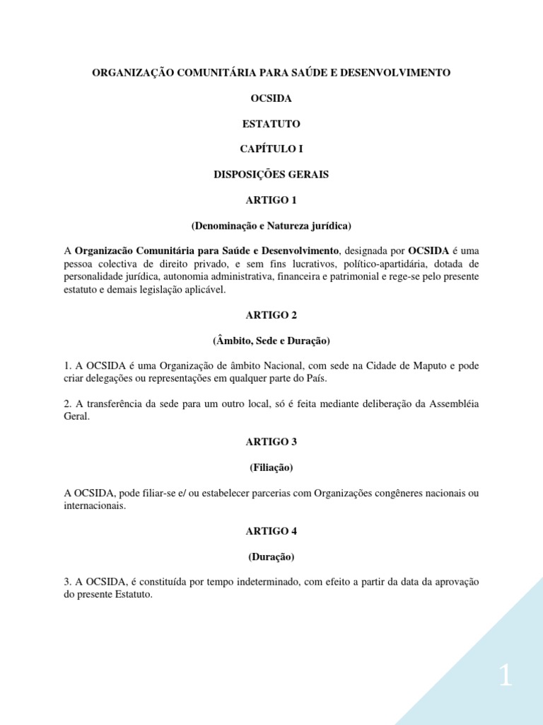 ESTATUTO OCSIDA Agosto-1 PDF | PDF | Conselho de Segurança das Nações ...
