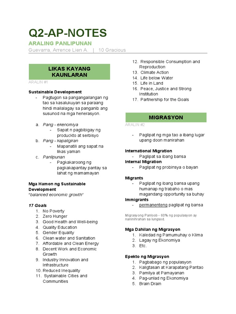 Q2-AP-NOTES-G10 | PDF