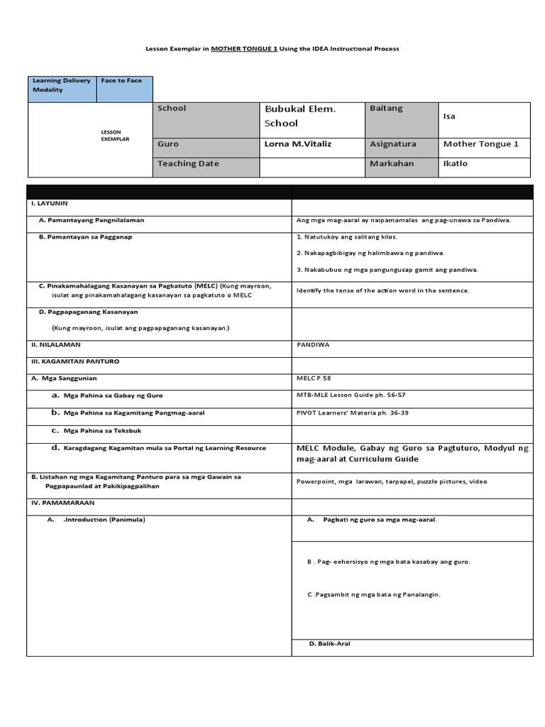 Cot 1 MTB PANDIWA | PDF