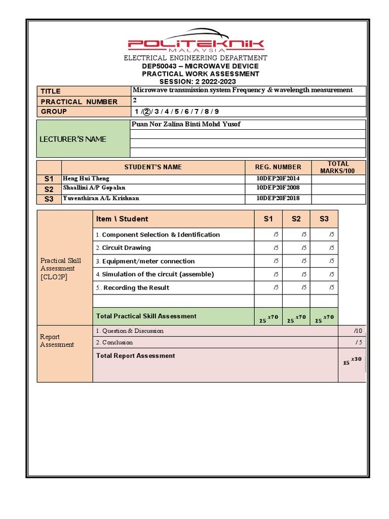 Labsheet 2 - Frequency Measurement | PDF | Waveguide | Frequency