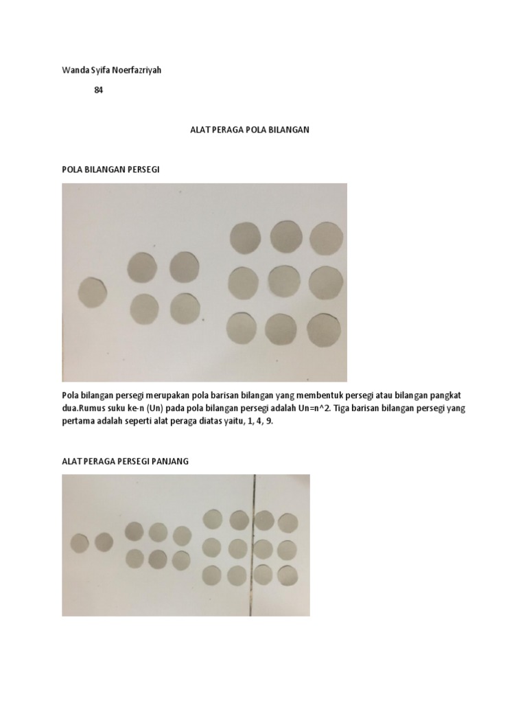 Alat Peraga Pola Bilangan (WANDA SYIFA N 84) | PDF