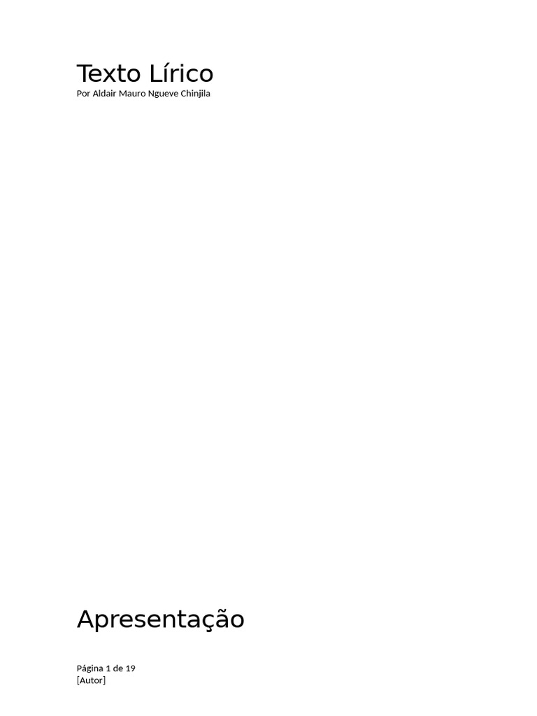 Estrutura do Texto Lírico e Poético | PDF | Poesia | Métrica (poesia)
