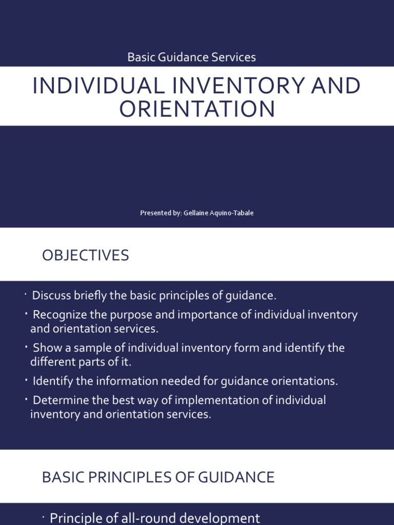 Individual Inventory and Orientation | PDF | Data | Behavior