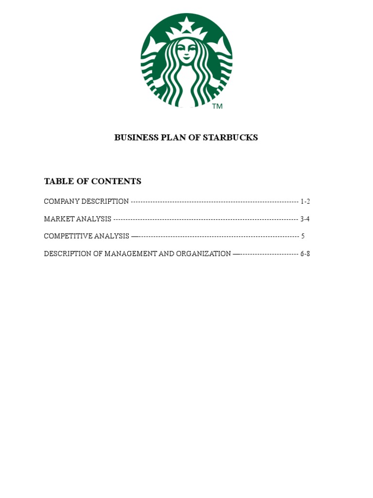 Starbucks-Business Plan | PDF | Starbucks | Organizational Structure