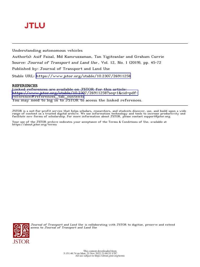 Understanding Autonomous Vehicles | PDF | Academic Journal | Traffic