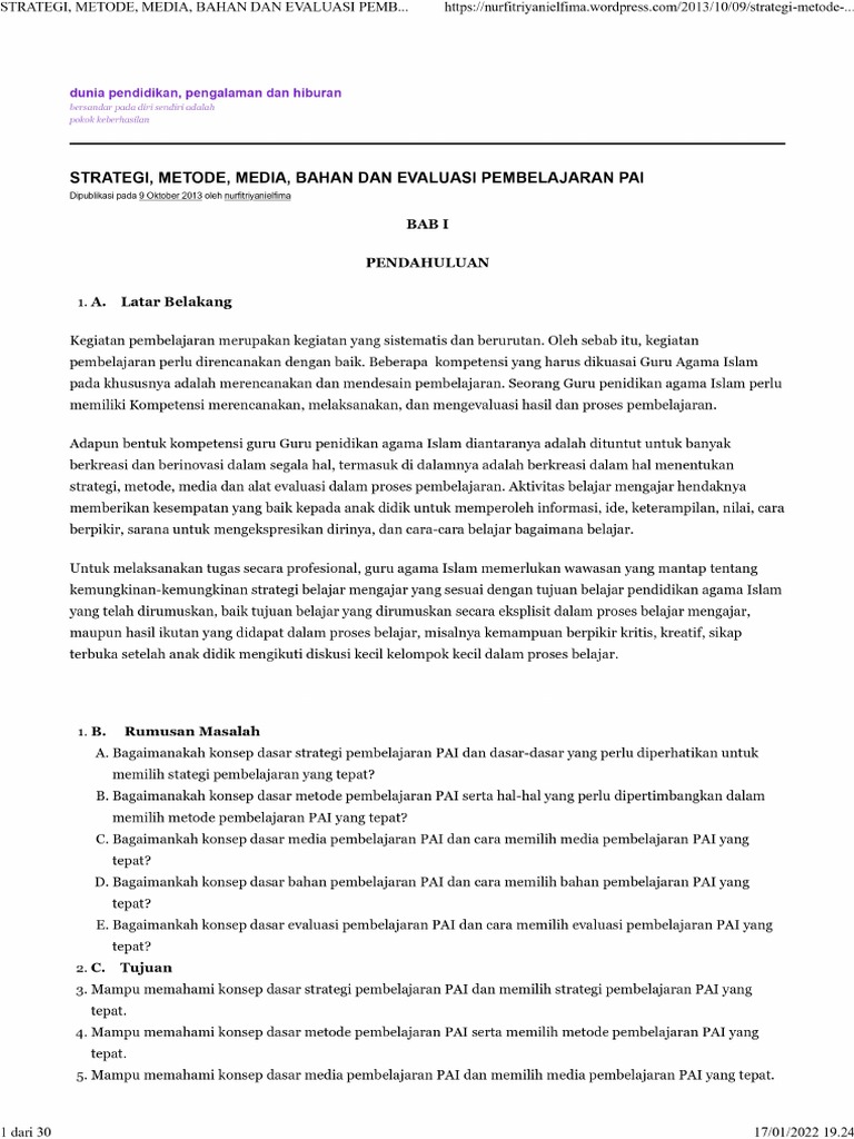Metode Mengajar PAI | PDF | Sains & Matematika