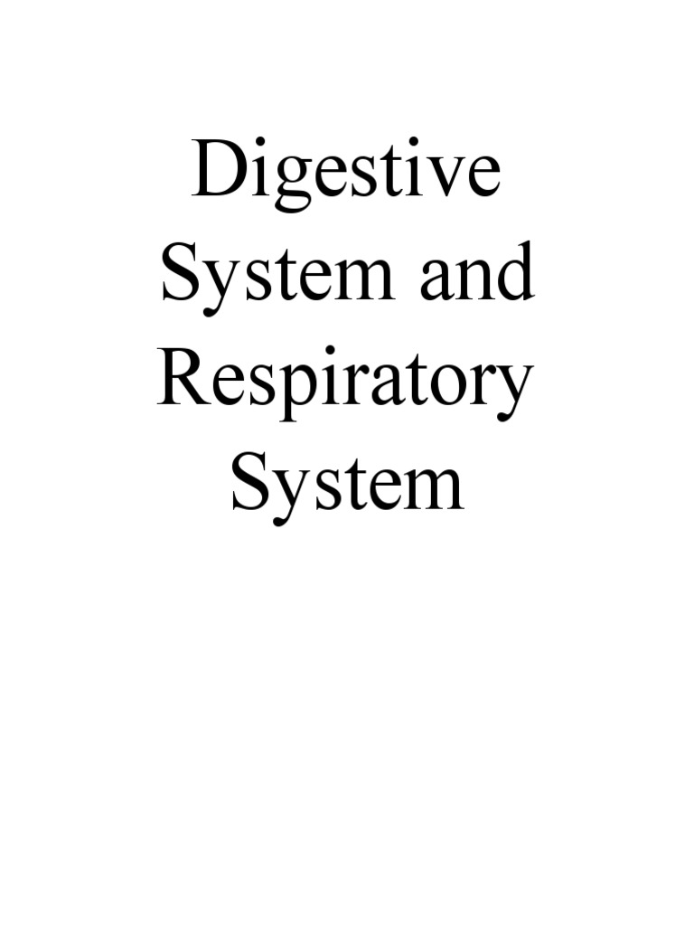Digestive System and Respiratory System | Download Free PDF ...