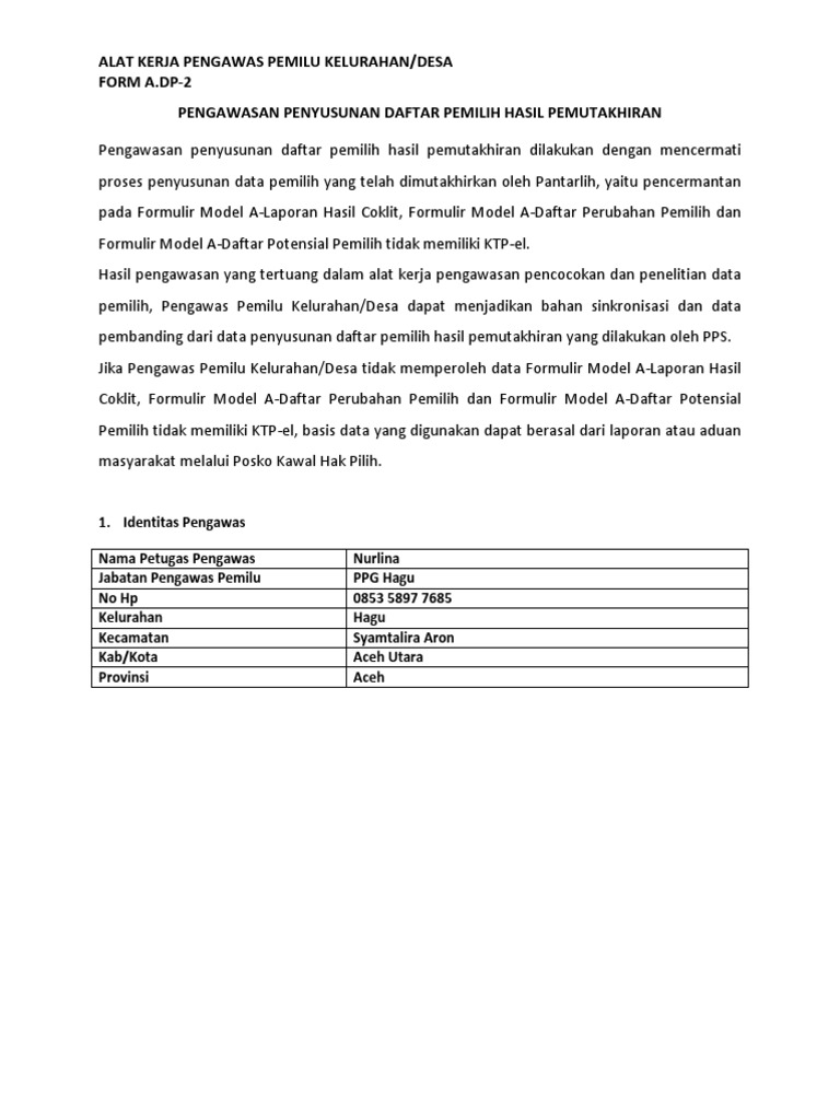 Form A.DP-2 PKD 19 Maret 2023 Hagu Nurlina PDF | PDF