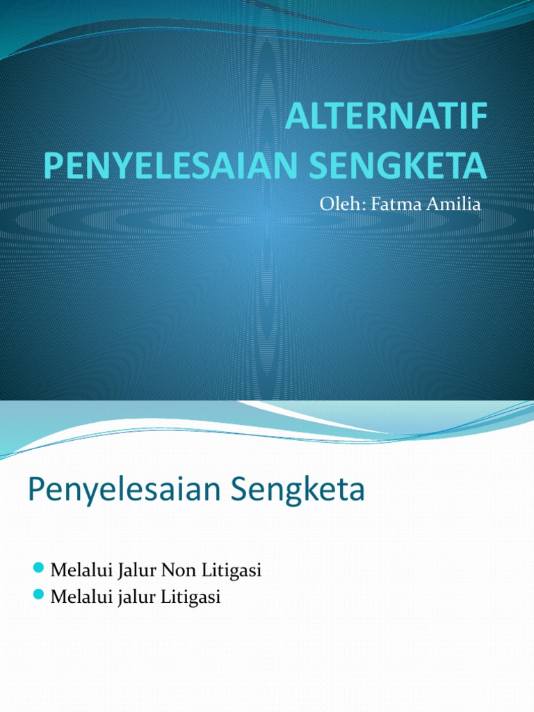Alternatif Penyelesaian Sengketa | PDF
