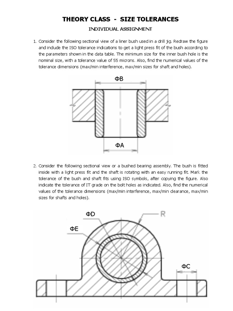 Graphic Engineering Size Tolerances Assignment PDF | PDF | Engineering ...