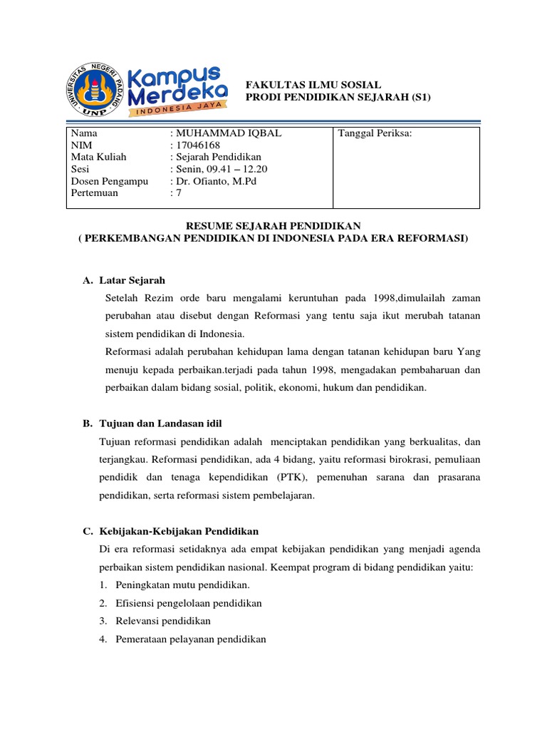 Resume 7 Pendidikan Sejarah | PDF