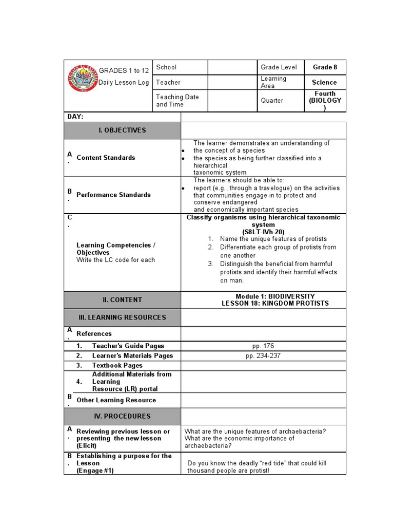 G8 QUARTER 4 - 2 Biology W Integration | PDF | Protozoa | Cell (Biology)