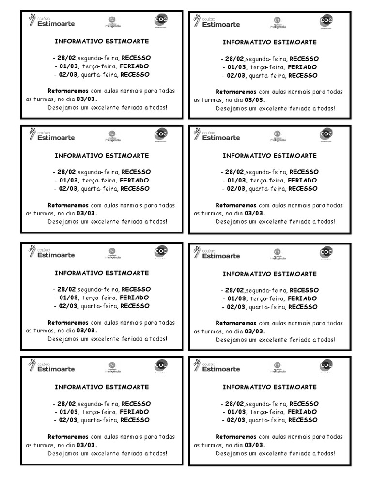 Bilhete feriado | PDF