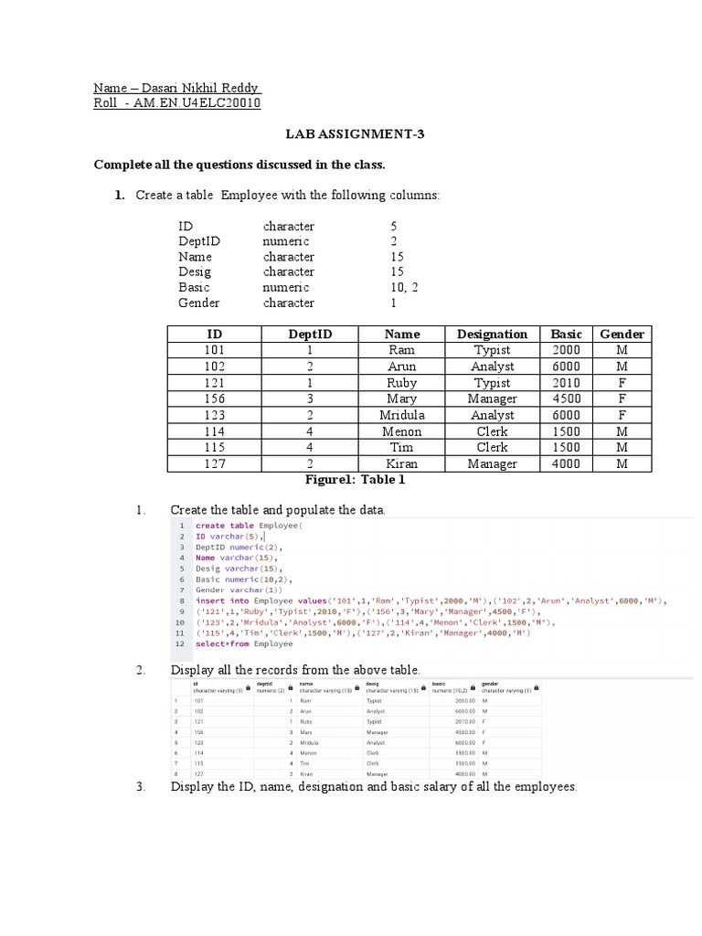 Lab3dbms Elc20010 | PDF | Data Management | Computing