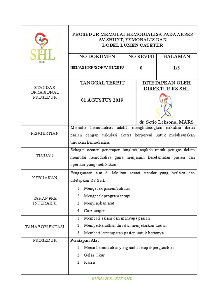 SOP Memulai HD | PDF