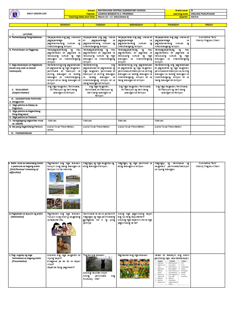 DLL - AP3 - Q3 - W5 Naihahambing Ang Pagkakatulad at Pagkakaibaedumaymaylauramos PDF | PDF