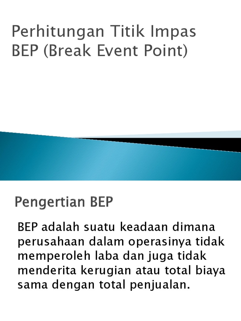 Pengertian BEP untuk Usaha Makanan | PDF